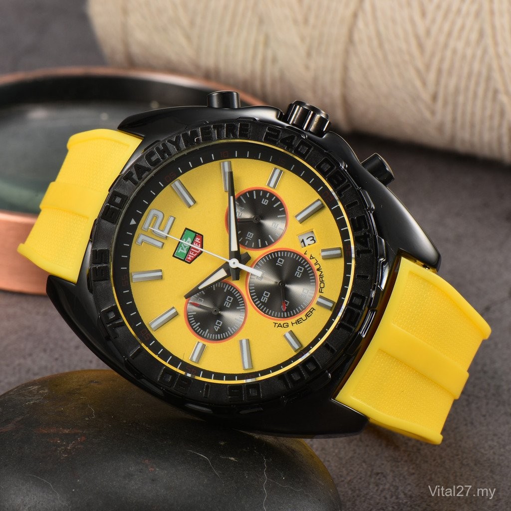Tag TAG Howard Wrist Watch Quartz Movement Three Eyes Black Case Cool ...
