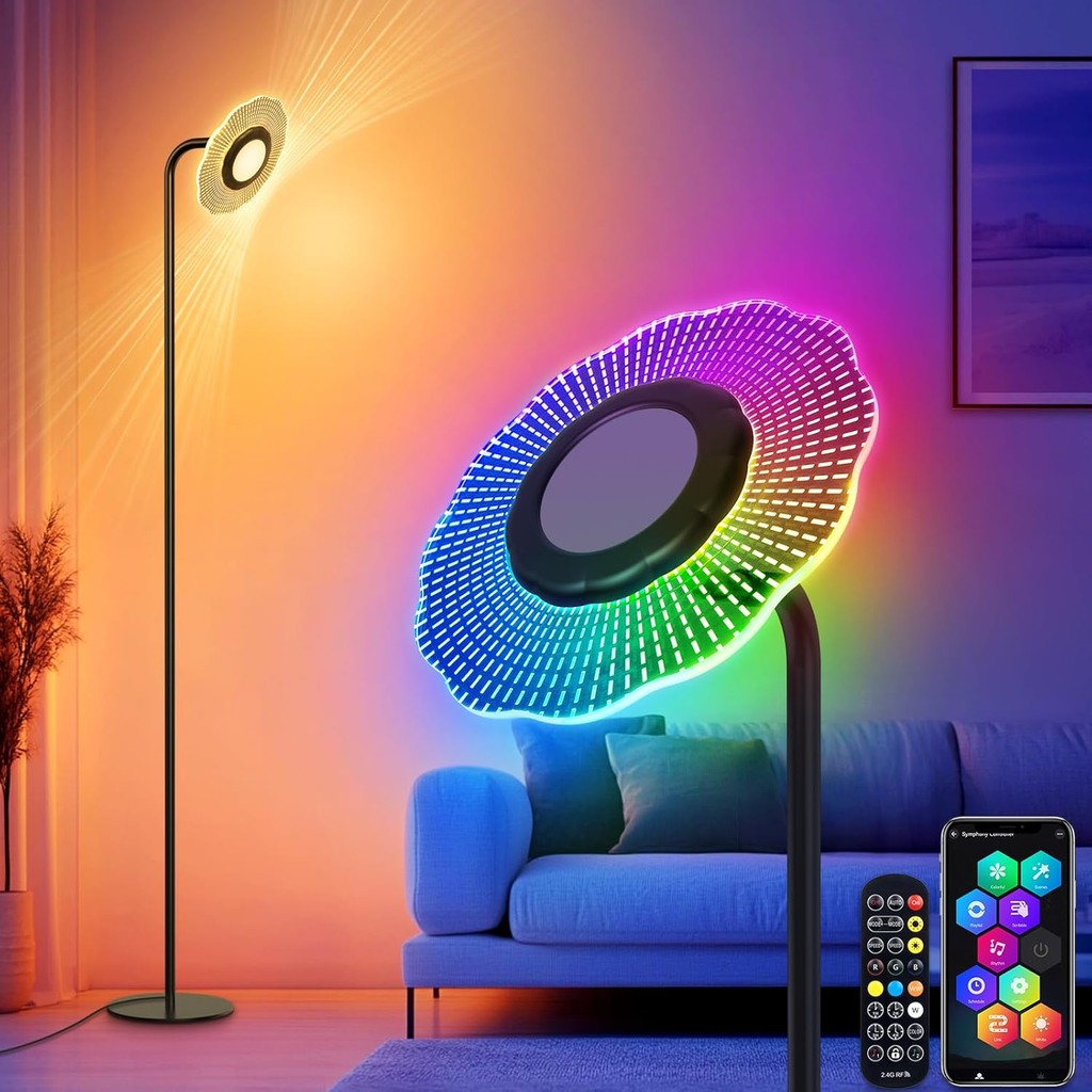 Smart RGB Floor Lamps-Modern LED Floor Lamp with Remote and APP Control ...