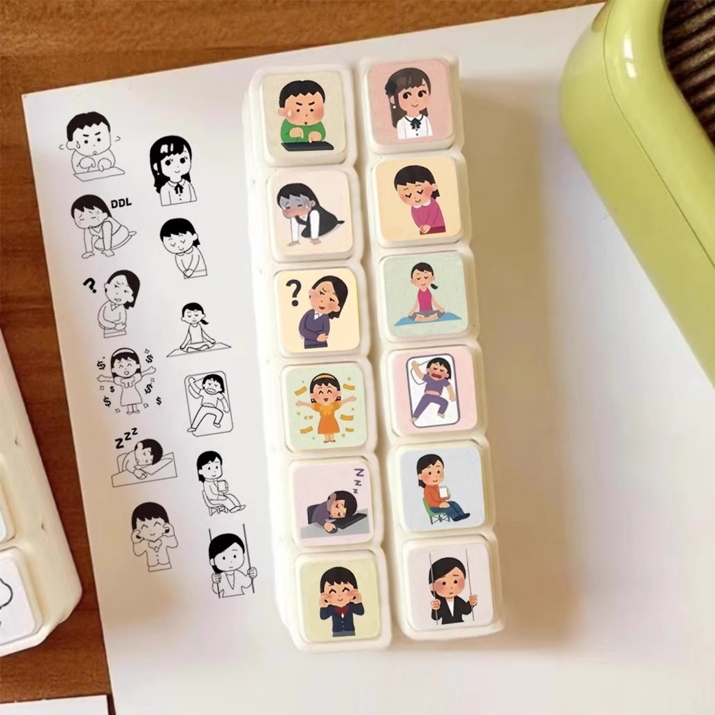 X x11 Joint Name irasutoya Illustration Work Life Six-Part Seal Cute ...