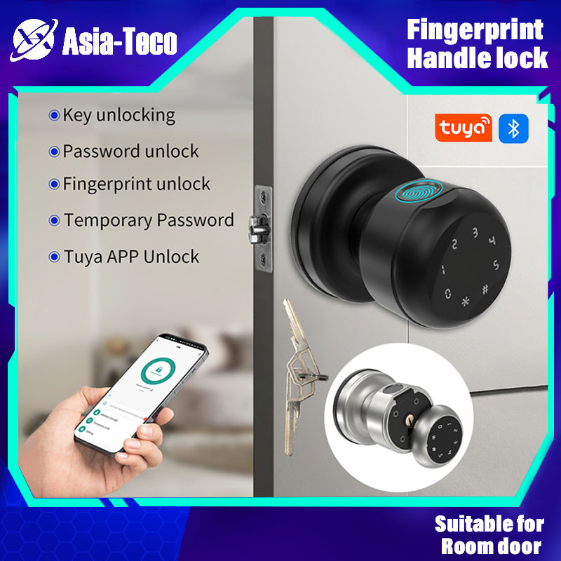 Smart Door Knob Lock Fingerprint Electronic Combination Ball Lock ...