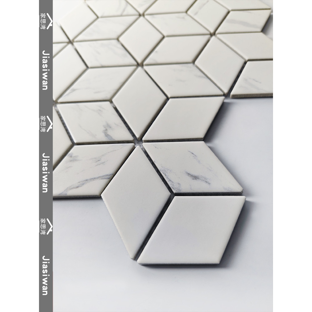 Nordic Ceramic Mozek Bilik Mandi Latar Belakang Dinding Jubin Berlian ...