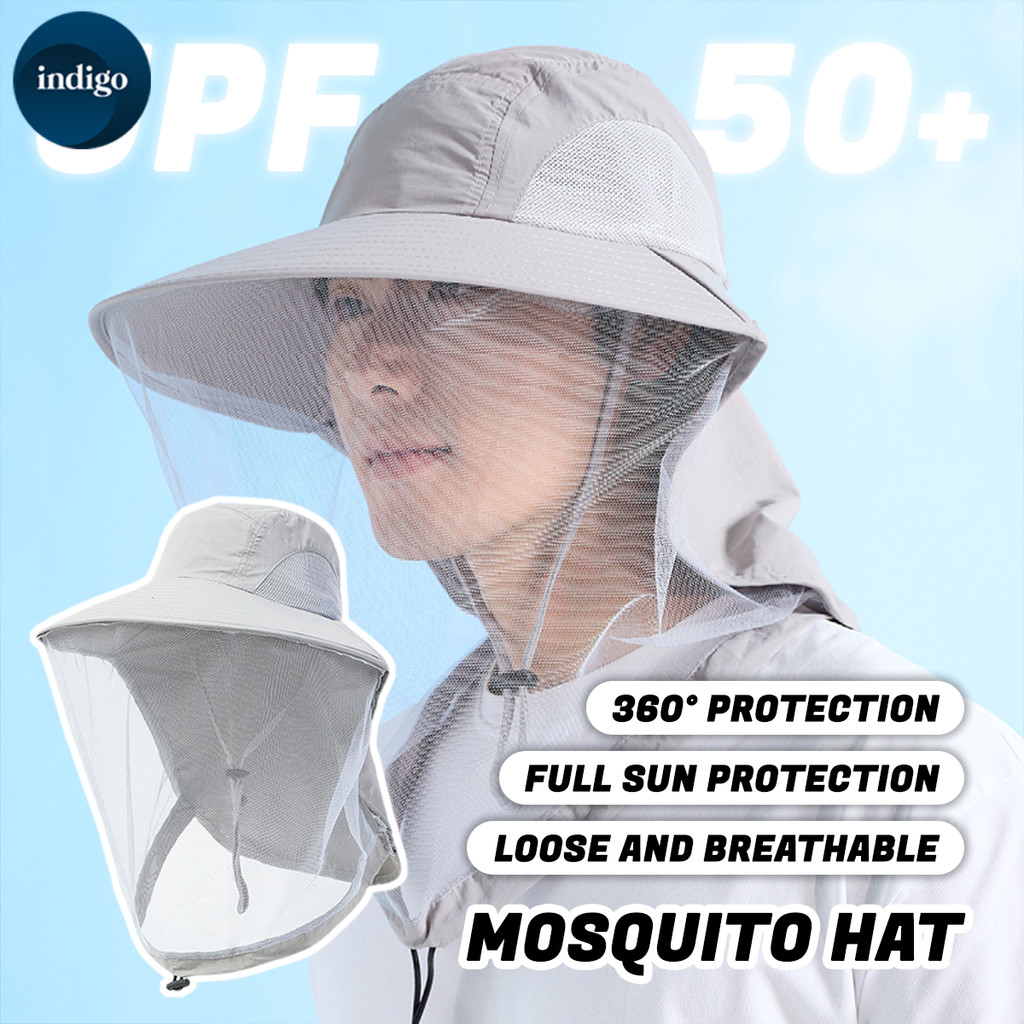Mesh Anti-Mosquito Head Cover Cap Insect Protections Anti Nyamuk Lebah ...