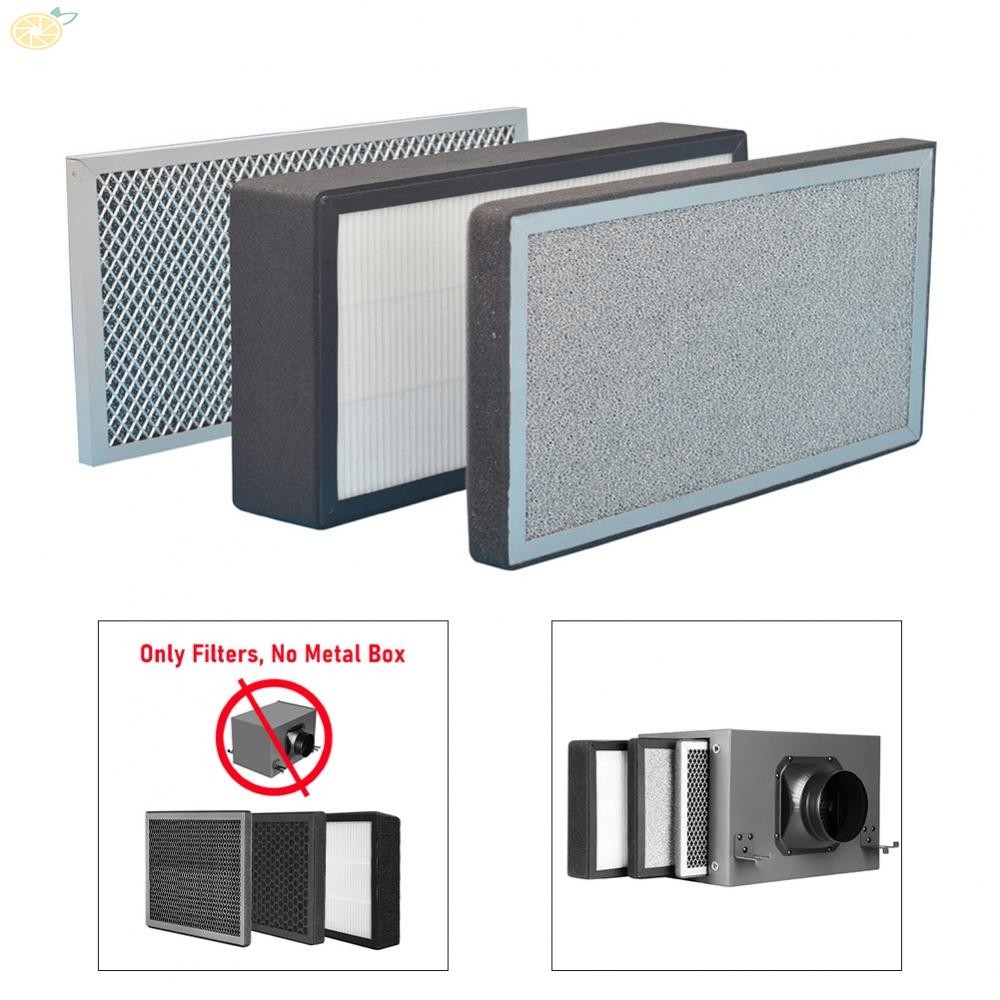 3-Layer Air Purification Filter Box with HEPA & Carbon for Fresh Indoor ...