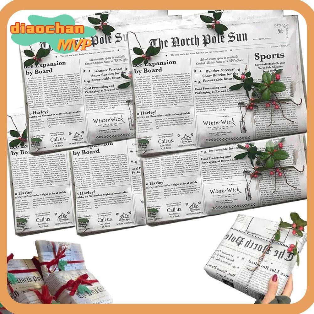 DIACHAMY Newspaper Christmas Wrapping Paper, Wrapping Paper Crafts for ...