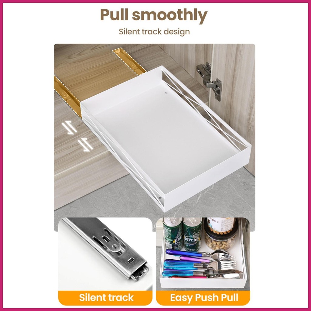 Pull Out Drawers For Cabinets Slide Out Cabinet Organizer White Pull ...