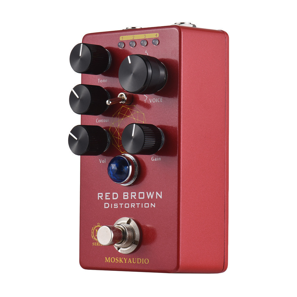MOSKYAUDIO Guitar Distortion Effects Pedal RED BROWN Distortion Guitar ...
