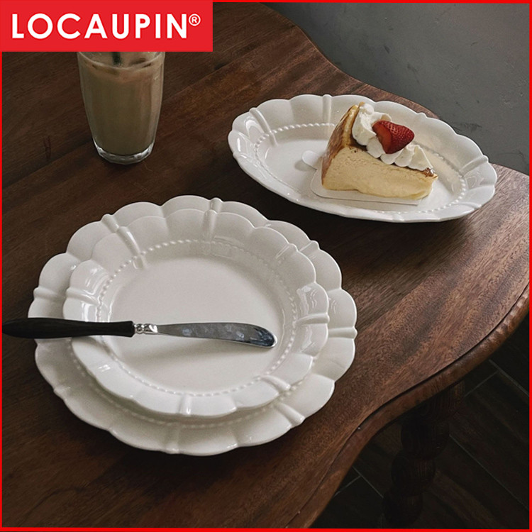 Locaupin Pure White Ceramic Dinnerware, Round Serving Bowls, Tableware ...