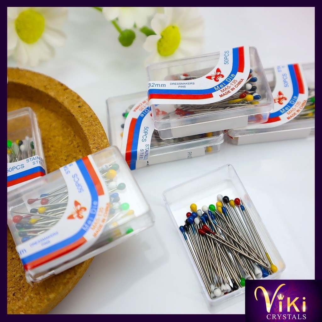 VIKI Crystal PIN051 P3 Pin Jarum Peniti Tudung Kepala Kecil Stainless ...