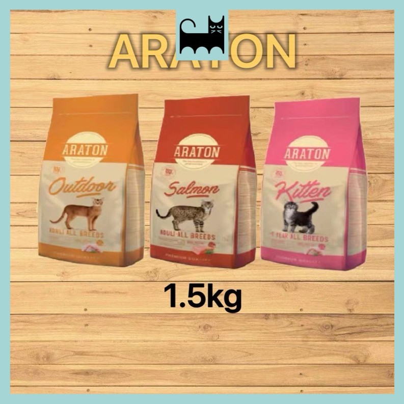 ARATON CAT FOOD ( Kitten , Salmon , Outdoor ) - 1.5KG ( Original pack ...