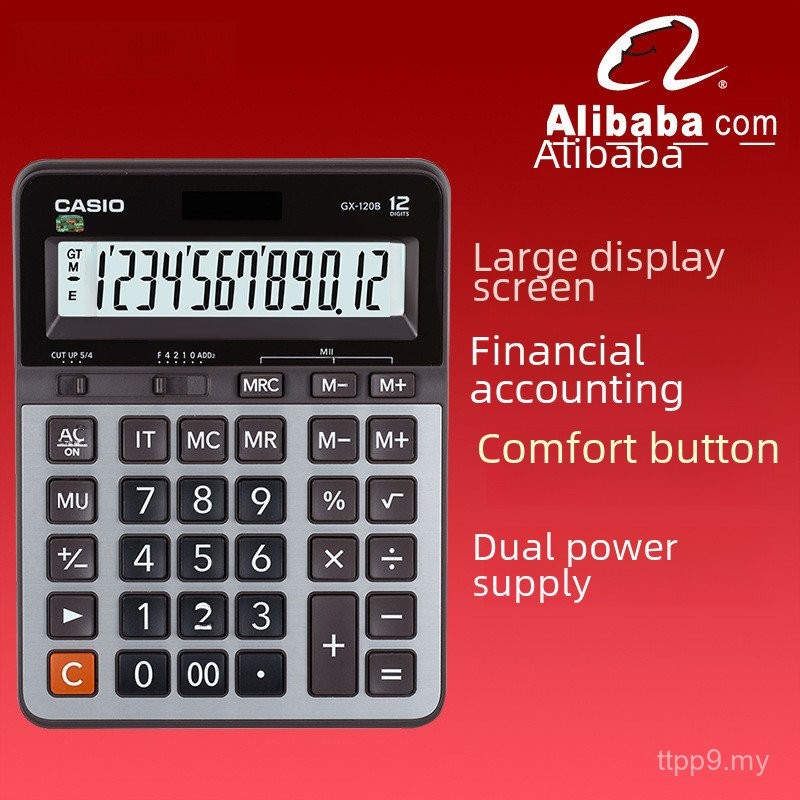Genuine Casio/Casio GX-120B Large Calculator 12-Digit Simple Business Office Computer | Shopee ...