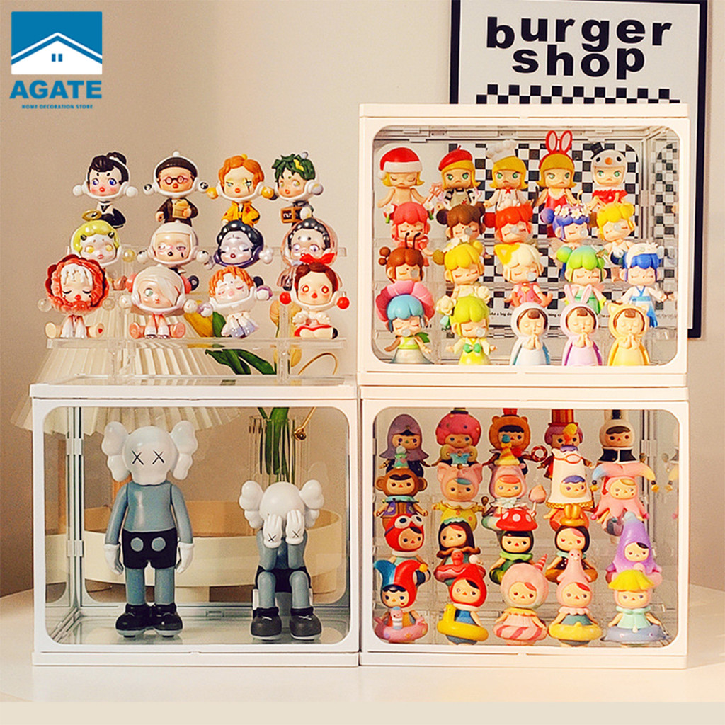 Transparent Cabinet Clear Storage Box Shelf Model Plastic Stackable Can ...