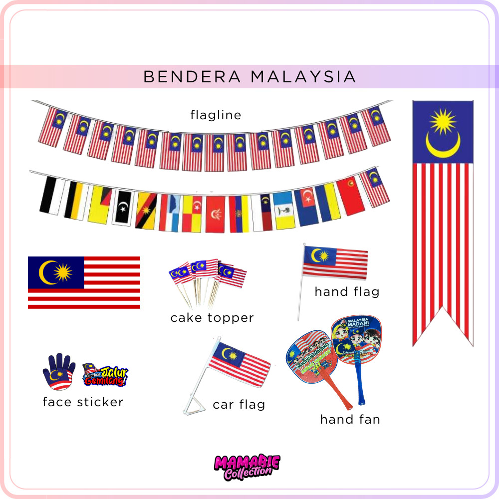 Bendera Malaysia & Negeri Flag Merdeka Kit Handfan Kipas Tangan Bunga ...