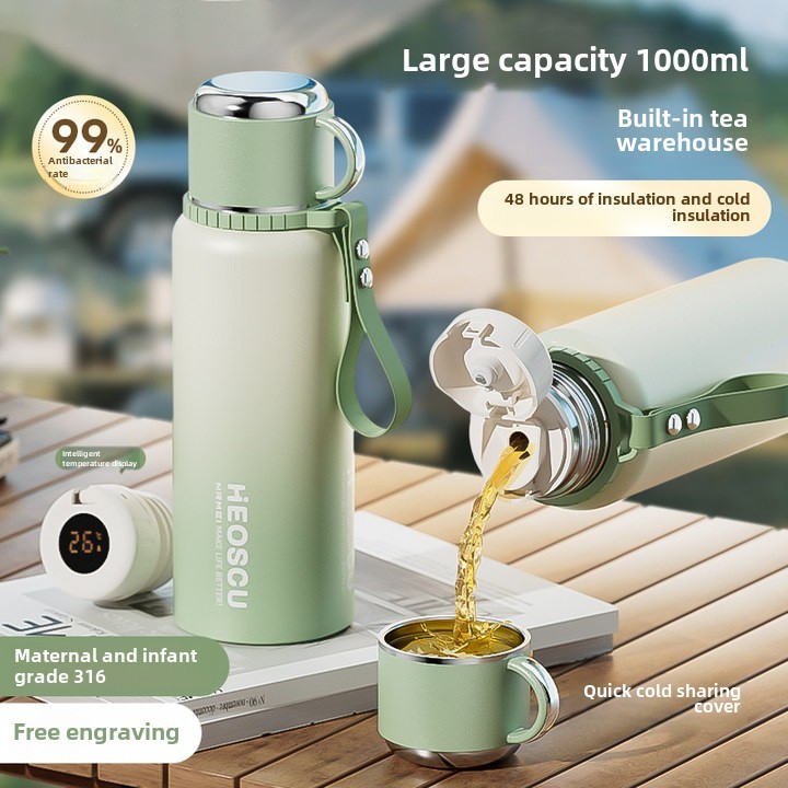 [Produk baru] HEOSCU cawan termos kapasiti besar 316 keluli tahan karat ...