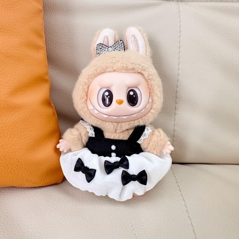Labubu Sitting Party Sweet Dress Fabric Clothing Set Doll Clothes ...