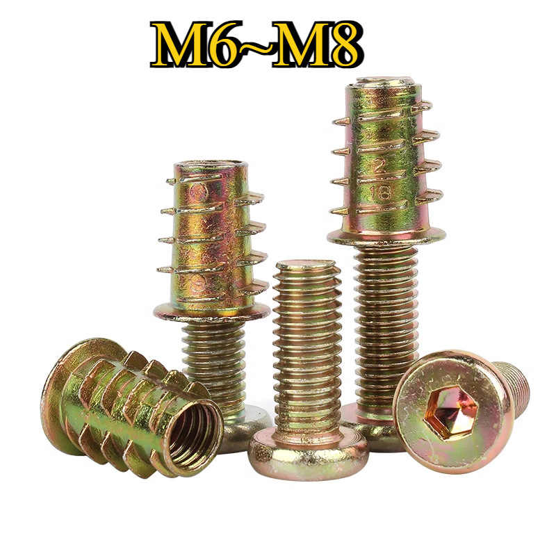 [ZDD] Hexagon Socket Furniture Screws Internal External Thread Pre ...