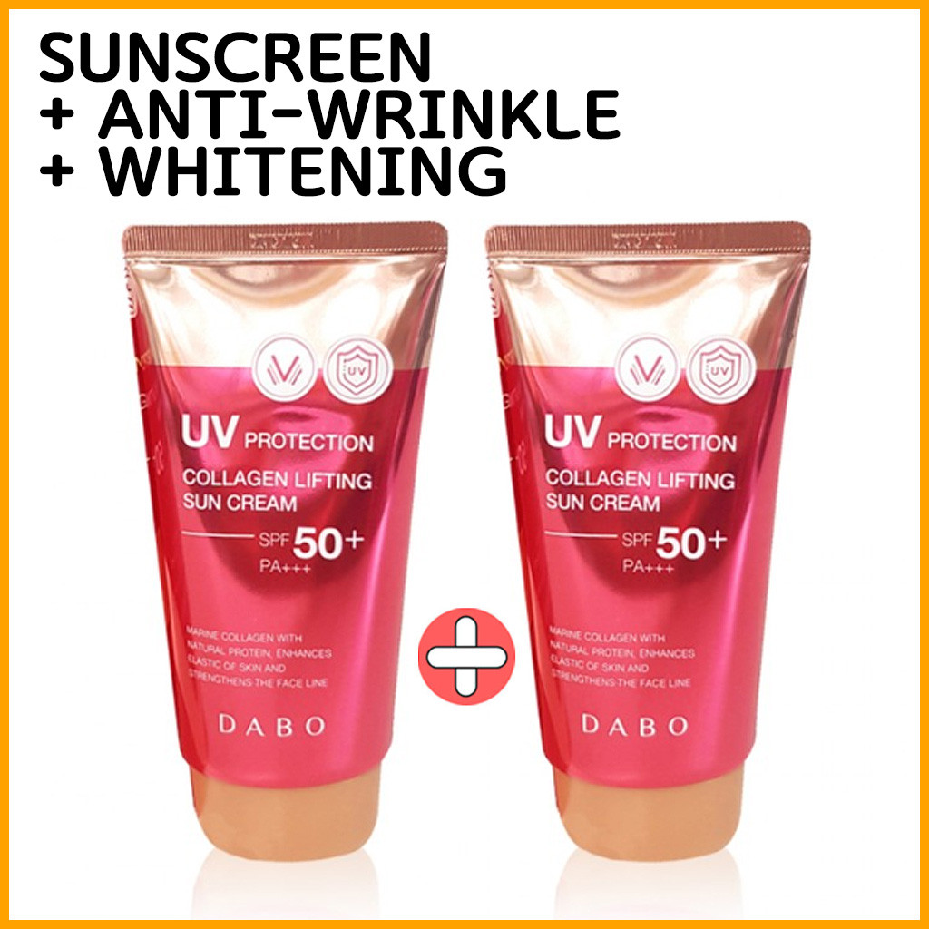 (1+1) Dabo Collagen Lifting Anti-Wrinkle 3-in-1 UV Sun Cream 70ml / SPF50+ | Shopee Malaysia