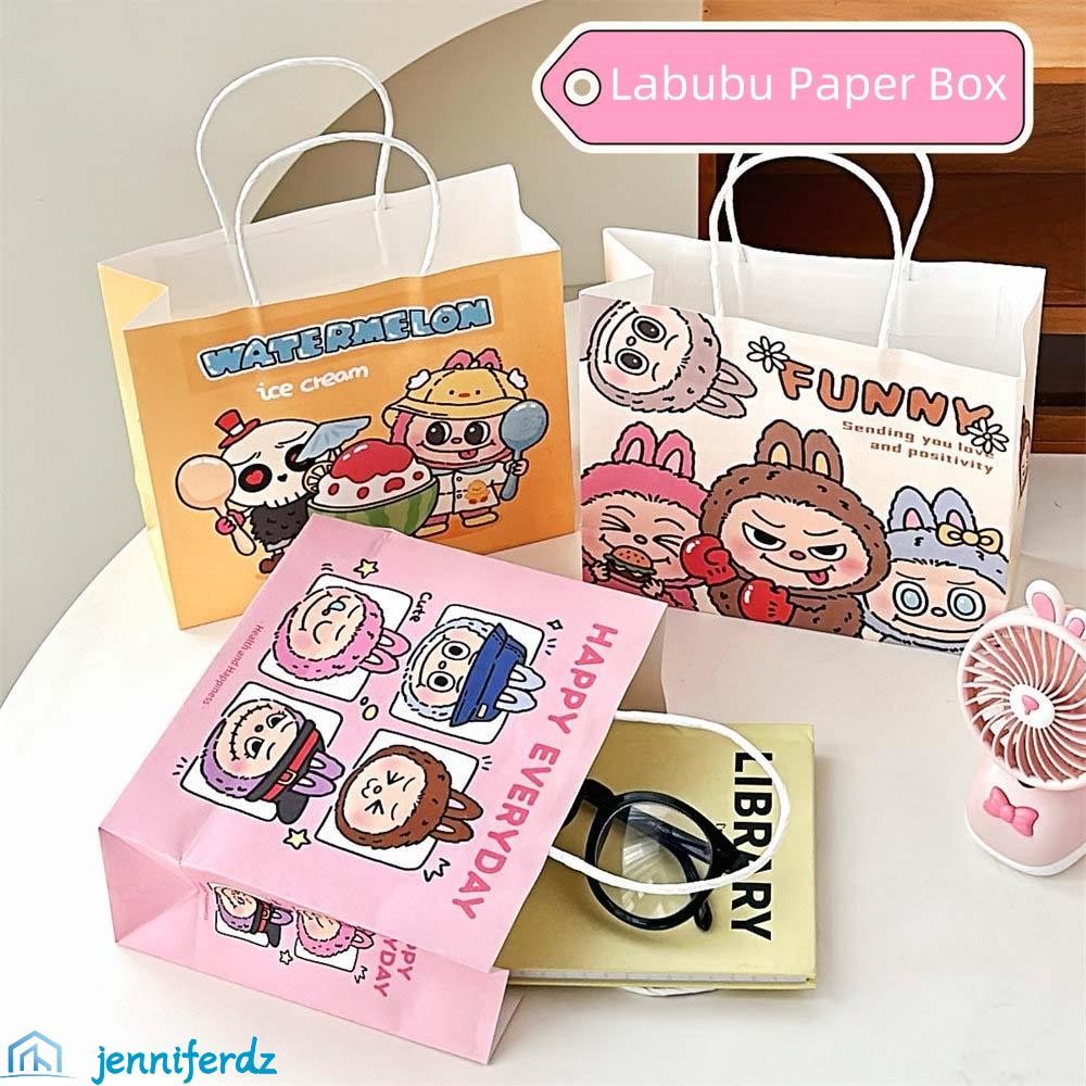 JENNIFERDZ Labubu Package Bag, Popmart Tote Bag Cartoon Labubu Paper ...