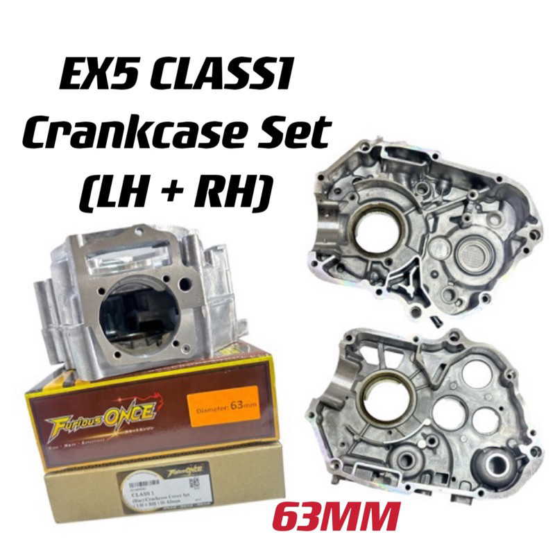 FURIOUS ONCE CRANKCASE RACING 1 SET KIRI KANAN CLASS1 WAVE100 EX5-DREAM ...