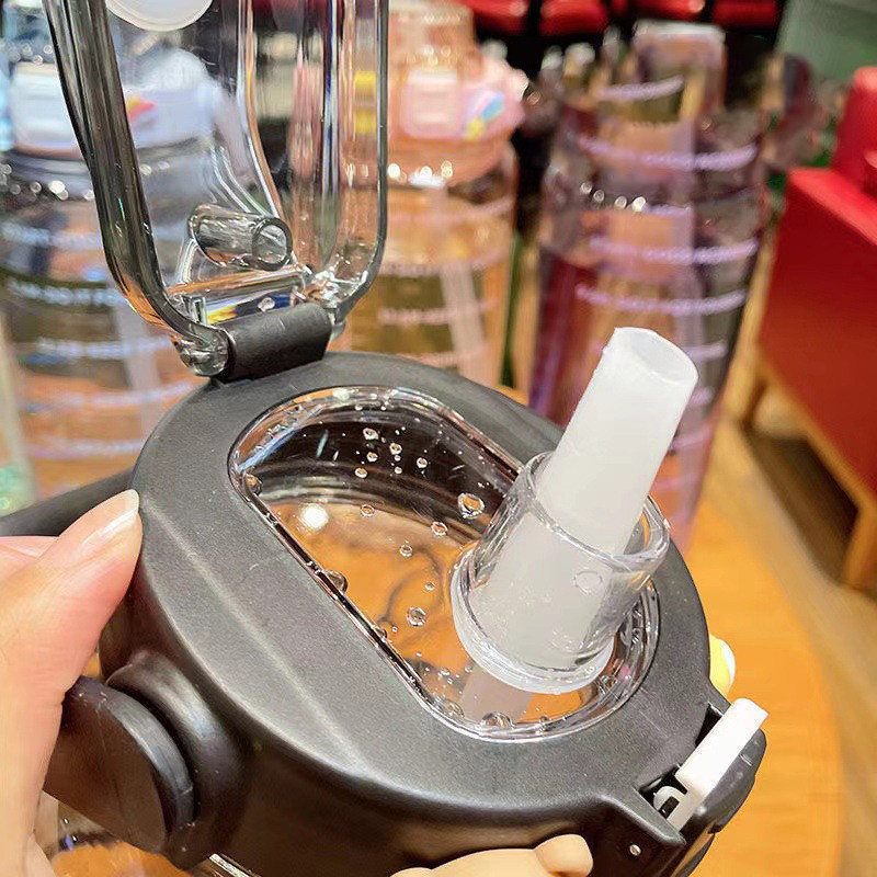 SUM 2 Liter Water Bottle with Straw Female Jug Girls Portable Travel bottles Fitness Bike Cup ...