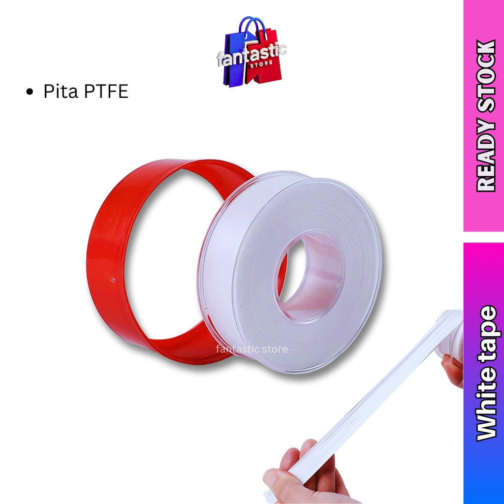 WHITE TAP PTFE Thread Seal Tape Teflon Tape Penyambungan Paip Pembalut ...