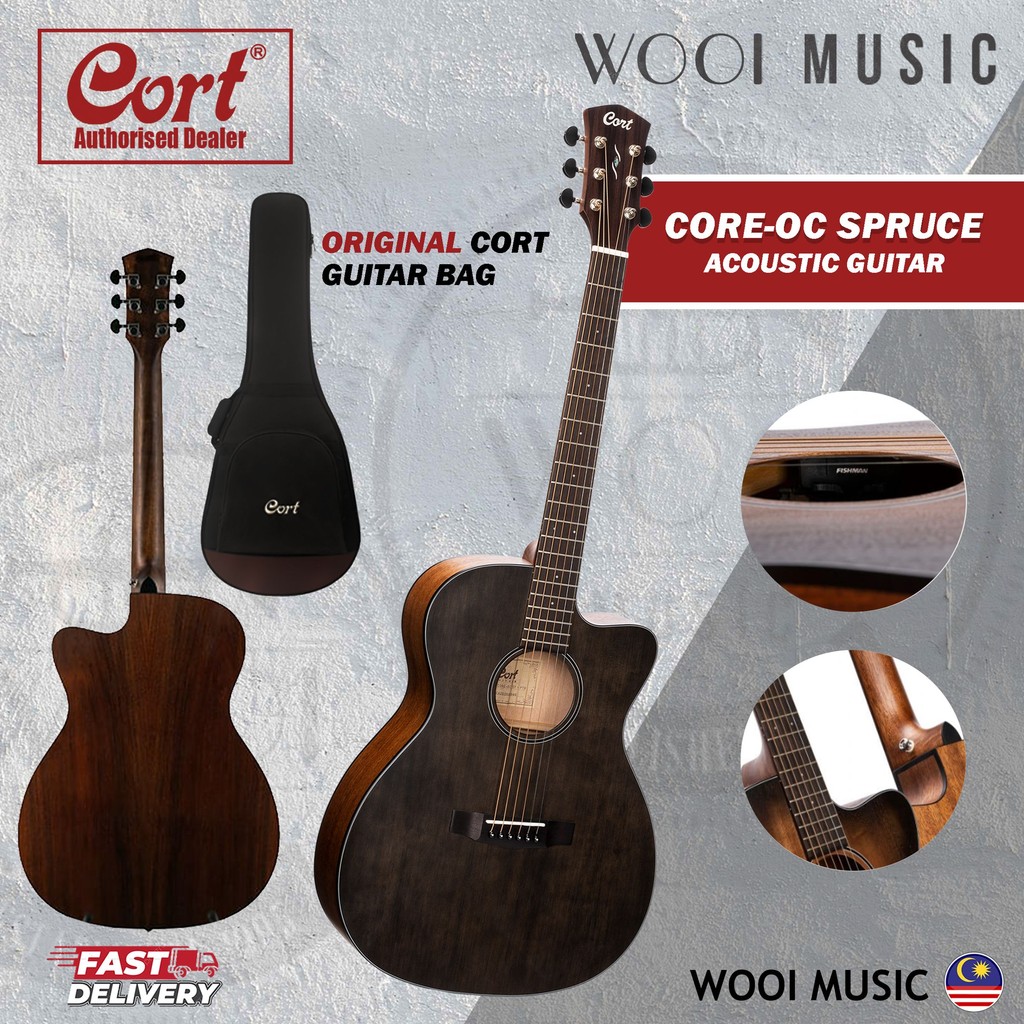 Cort Core-OC SP OPTB Full Solid OM Acoustic Electric Guitar with ...