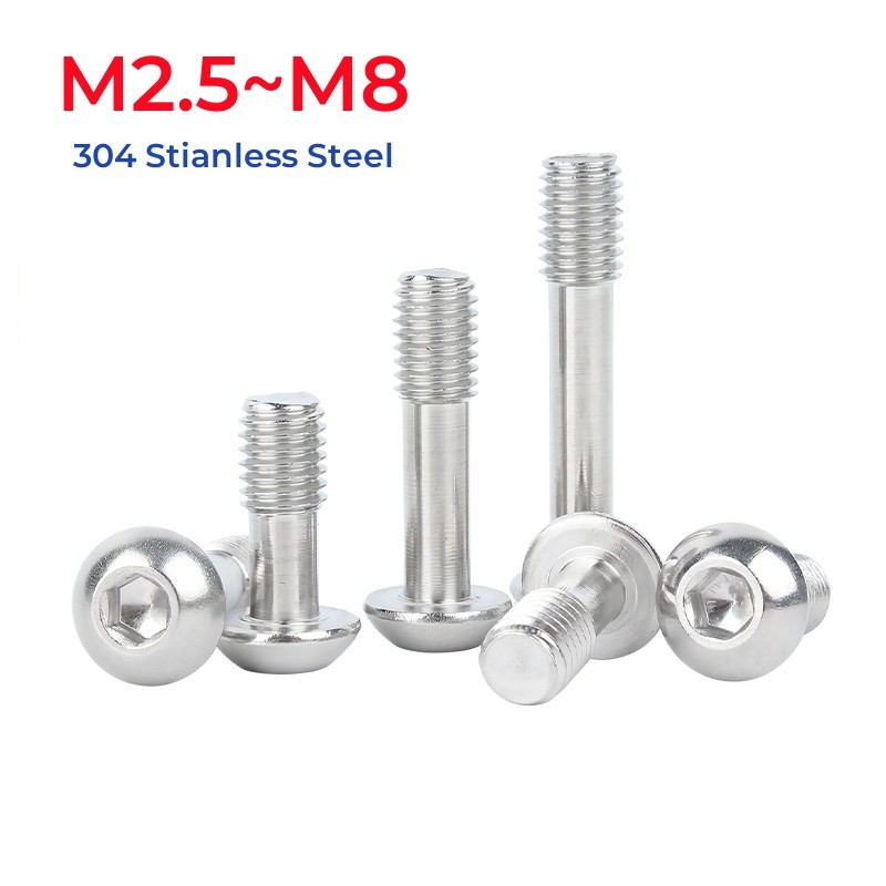 M2.5 M3 M4 M5 M6 M8 304 Stianless Steel Pan Head Hex Socket Locking Screw Half Tooth Bolt ...
