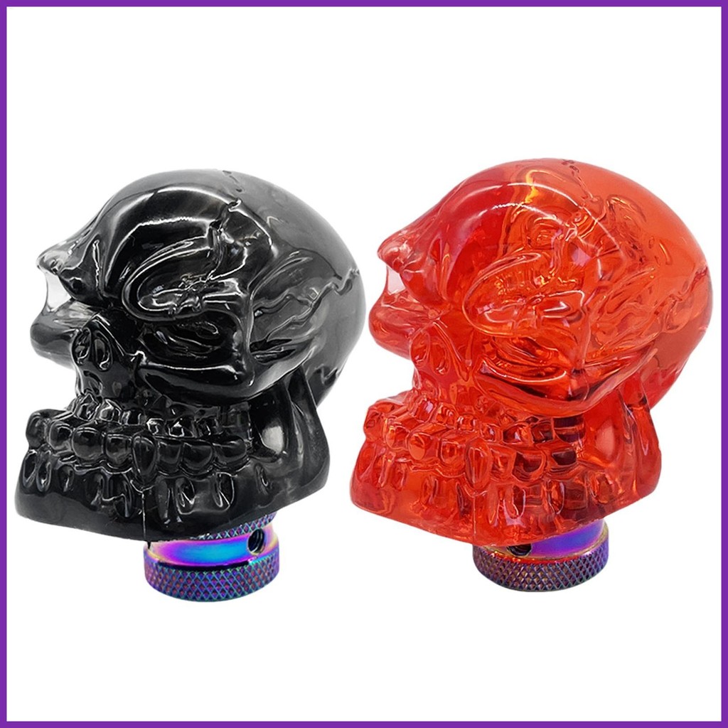 Shift Knob Cover Skull Shape Acrylic Alloy Shifter Knob for Car ...