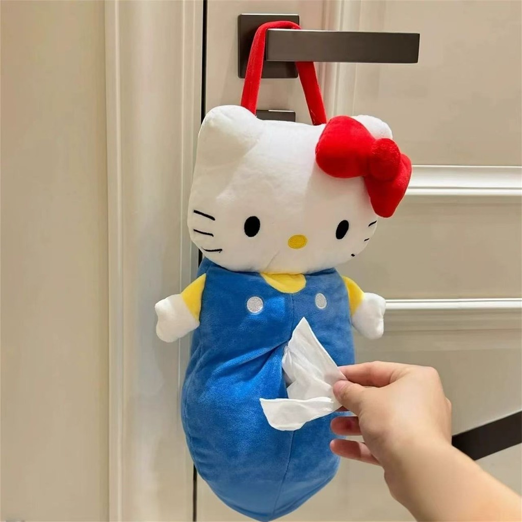 Cute Hello Kitty Tissue Box Cover - Fluffy Plush Wall Hanging Tissue ...