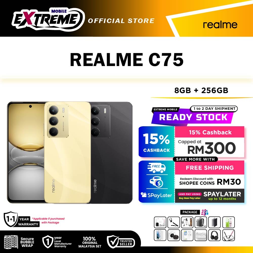 REALME C75 [24(8+16)GB RAM 256GB ROM] - Original REALME Malaysia | Shopee Malaysia
