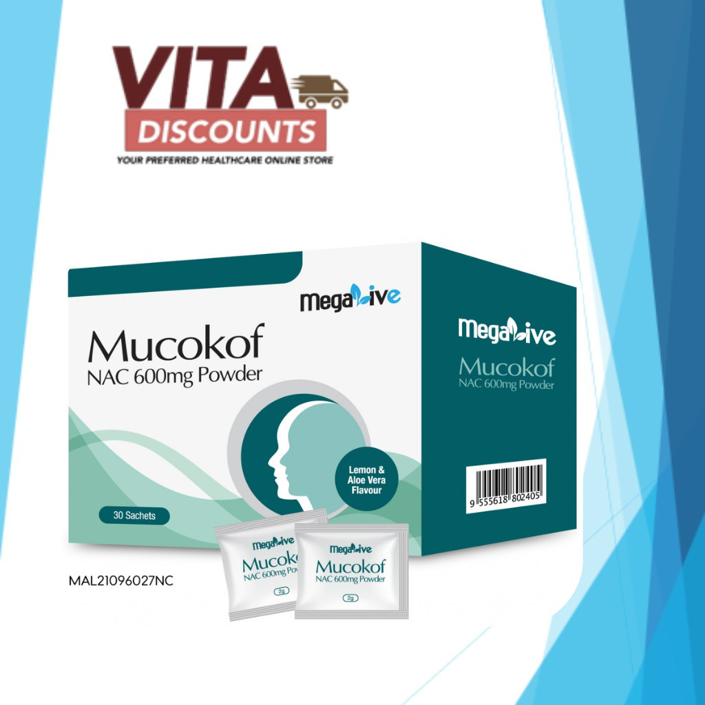 [EXTRA 2 GIFT] MEGALIVE MUCOKOF NAC 600MG POWDER LEMON & ALOE VERA ...