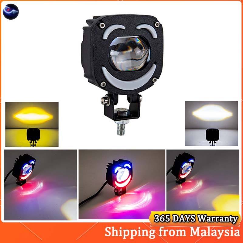 Mini Angel Eye Bulbs Led Light Motorcycle Spotlights Smiling Face Fog ...