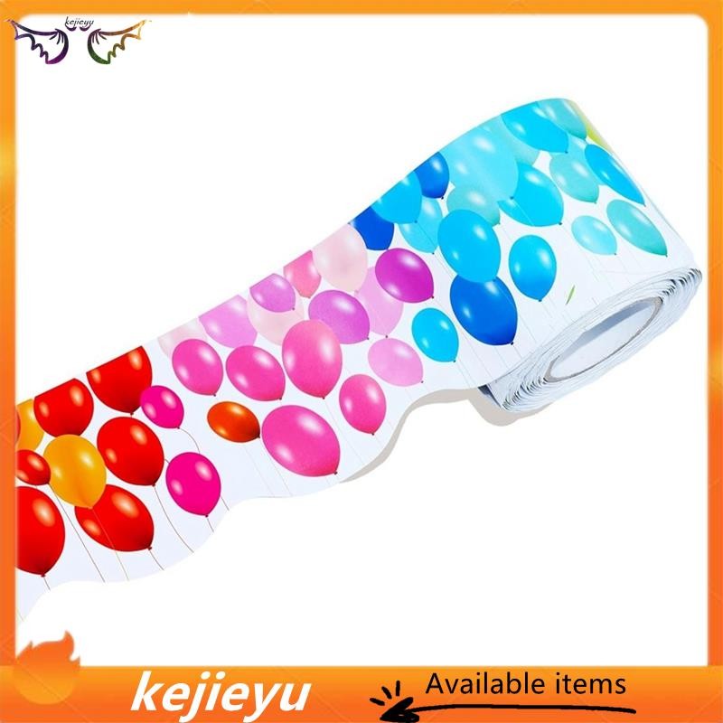 [kejie] 59 Feet Color Balloons Bulletin Board Borders, Scalloped Rolled ...