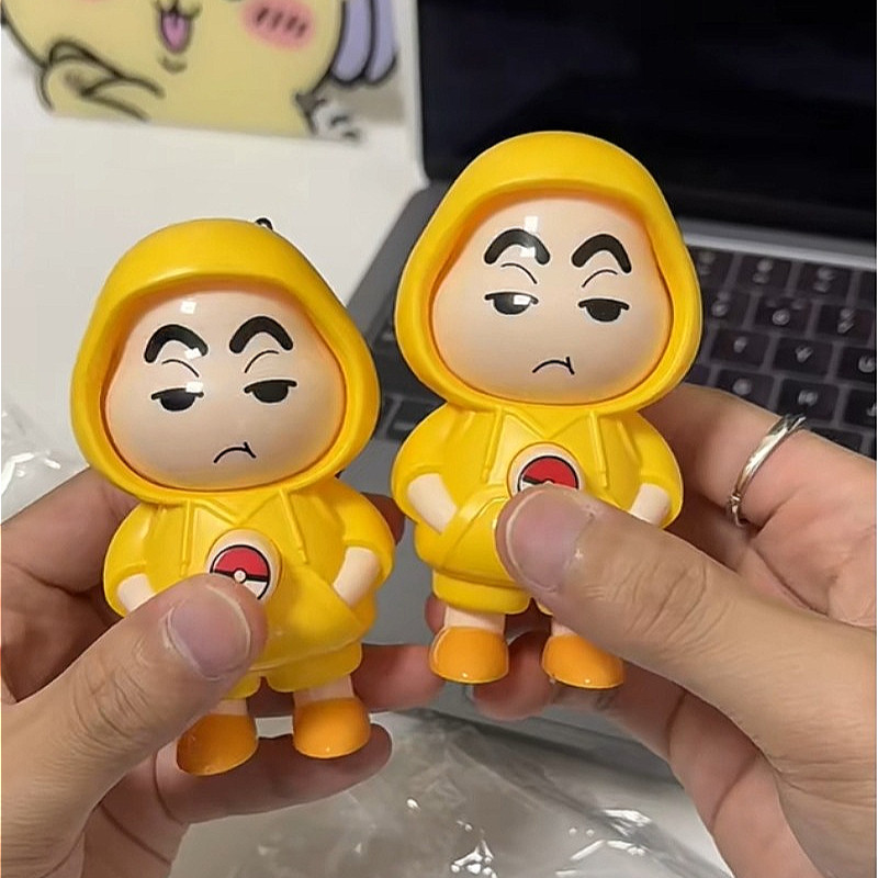 Crayon Shin Chan Face Changing Keychain Figure Toy Kuromi 3 Faces Model ...