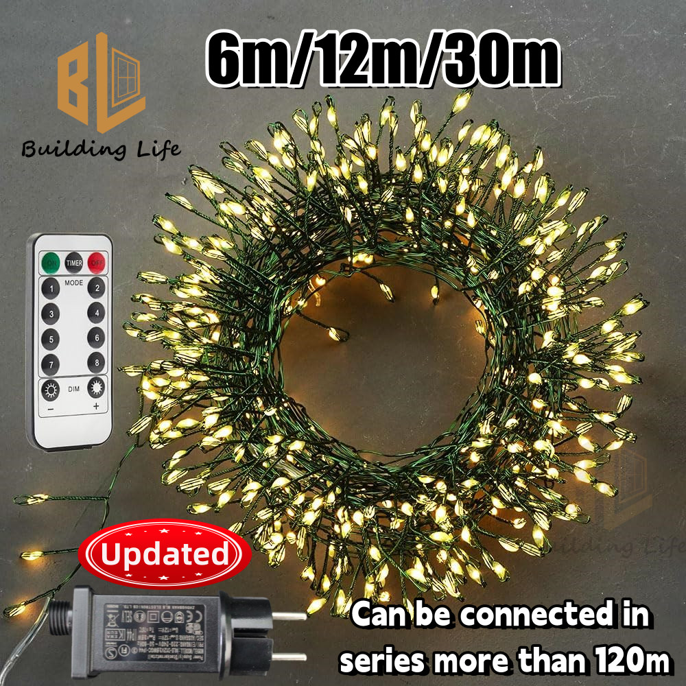 6m/12m/30m Christmas Lights Firecracker in Series String Lights 31V ...