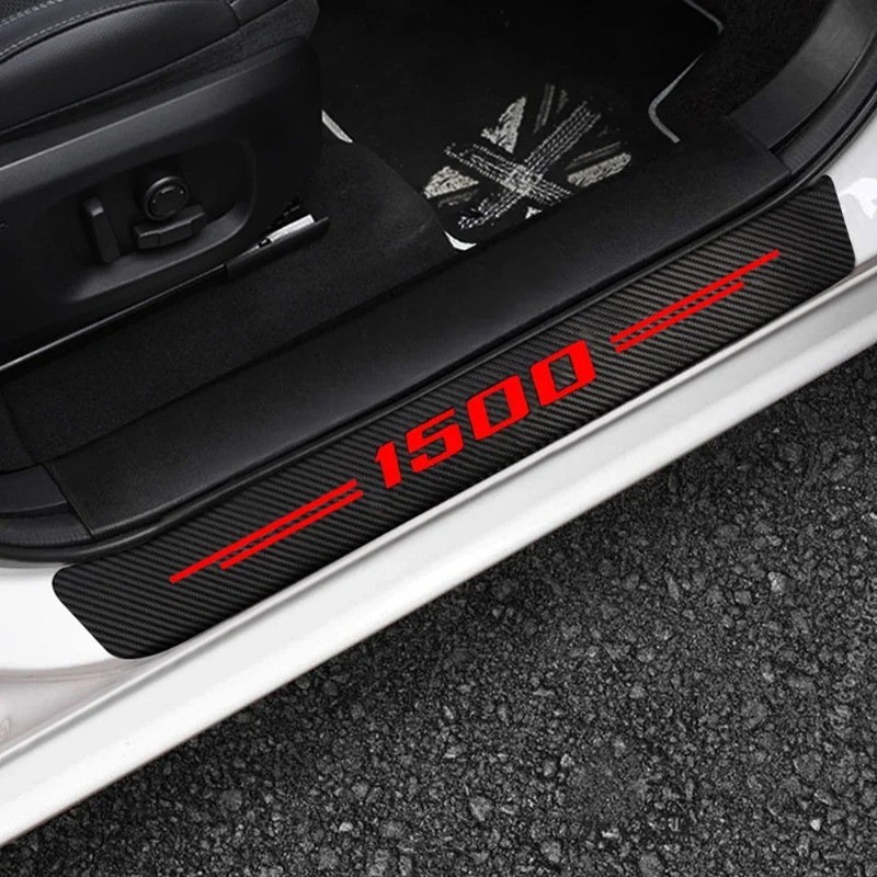 For Dodge 1500 Logo Car Front Rear Door Threshold Guard Stickers Carbon ...