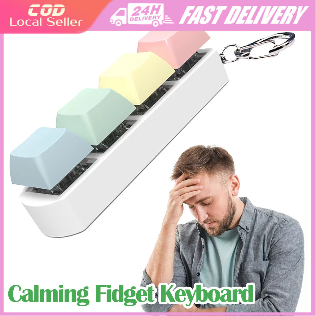 Keyboard 4 Keys Tetris Keychain Creative Mechanical Button Keycap ...