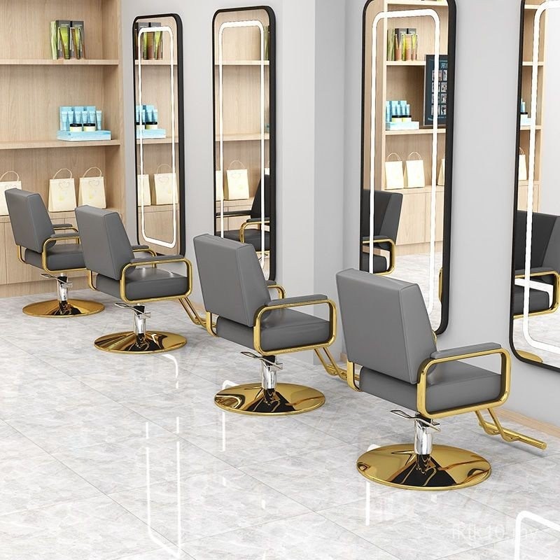 Lifting Stainless Steel Hair Cutting Chair High-End Barber Salon ...