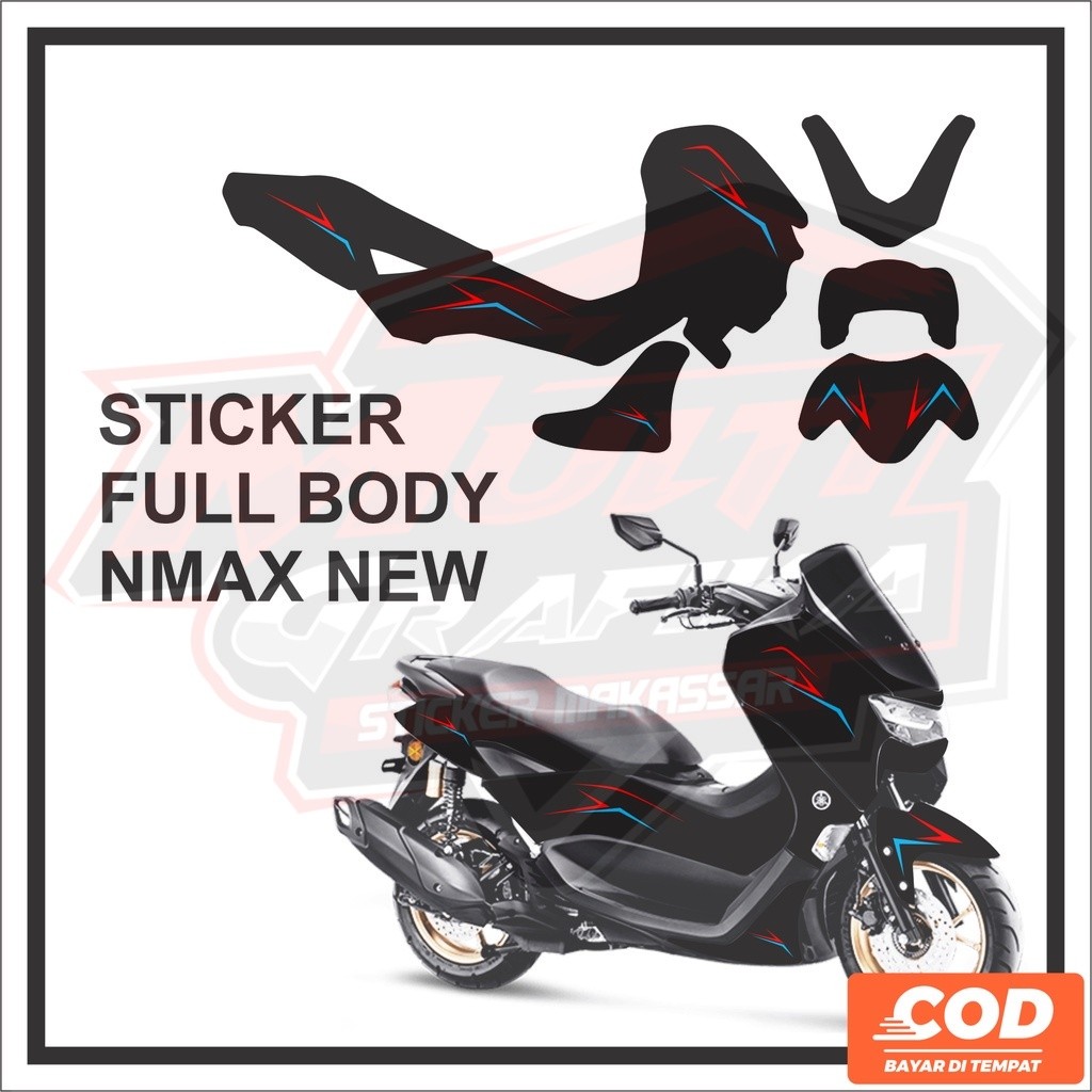 MERAH HITAM Nmax Sticker Decal Sticker Striping Stripping Sticker ...
