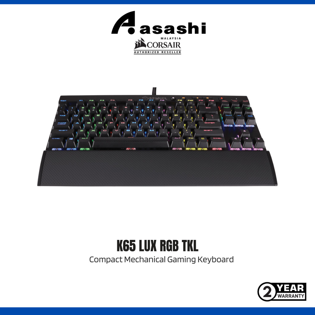 Corsair K65 LUX RGB TKL Compact Mechanical Gaming Keyboard - Cherry MX ...