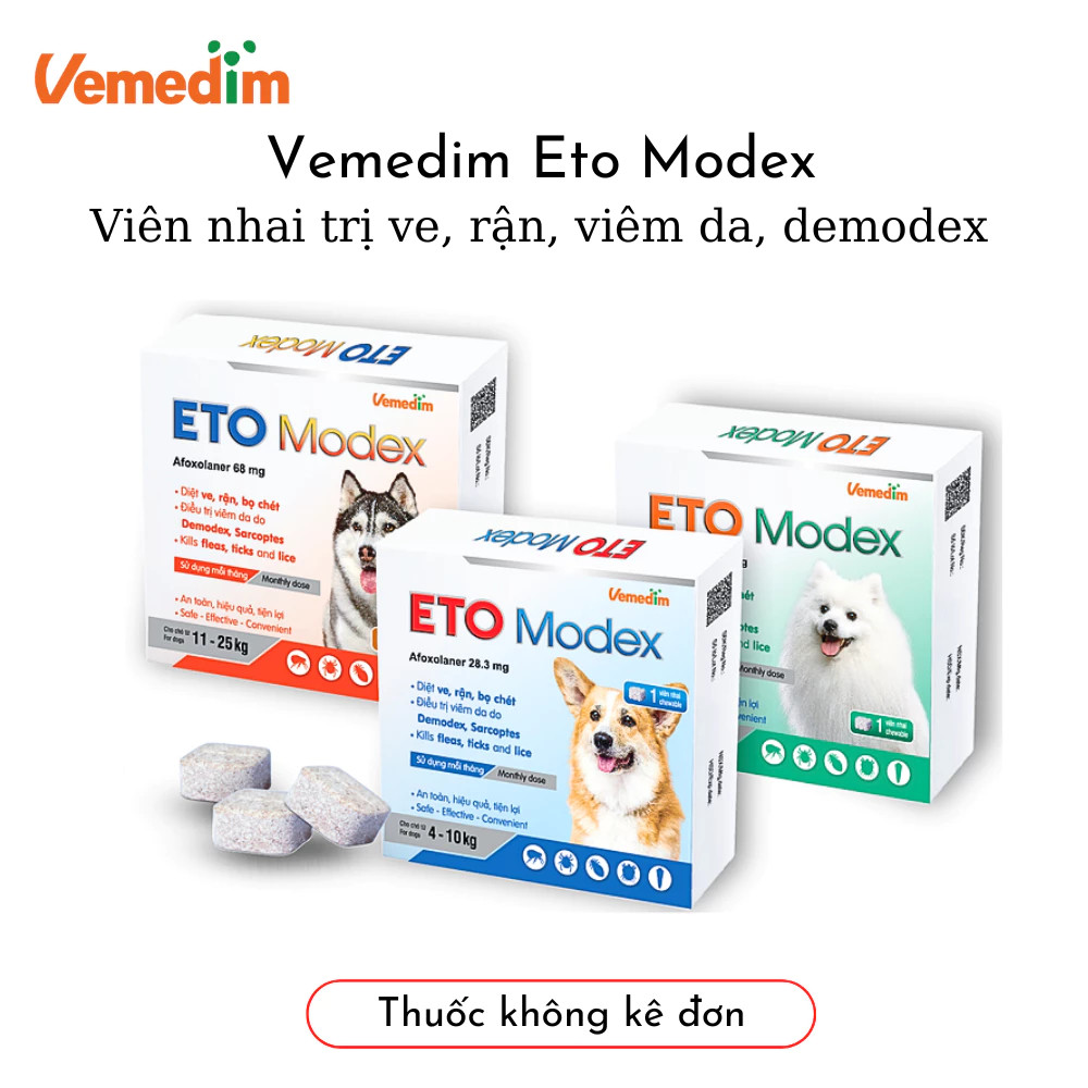 Eto Modex Beef Flavor Chewable Tablets for Dogs to Kill Ticks, Lice ...