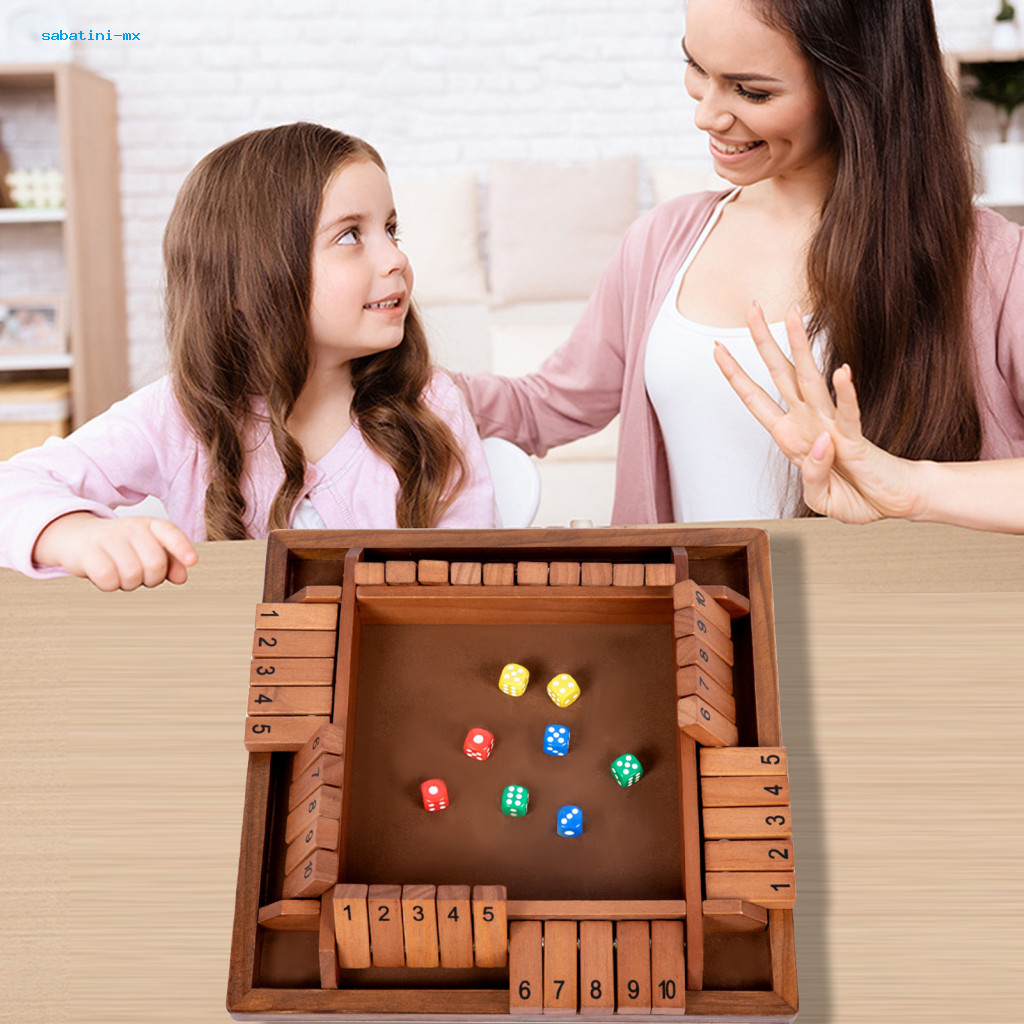 Sa Wooden Box Dice Game Wooden Dice Board Game Wooden Shut the Box Game ...