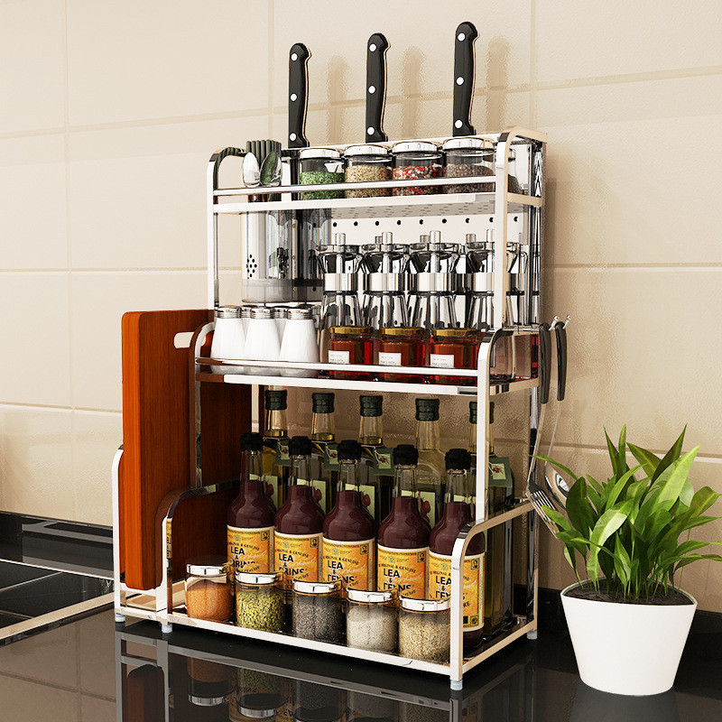 304 keluli tahan karat dapur perasa rak meja kicap botol dan tin rak ...