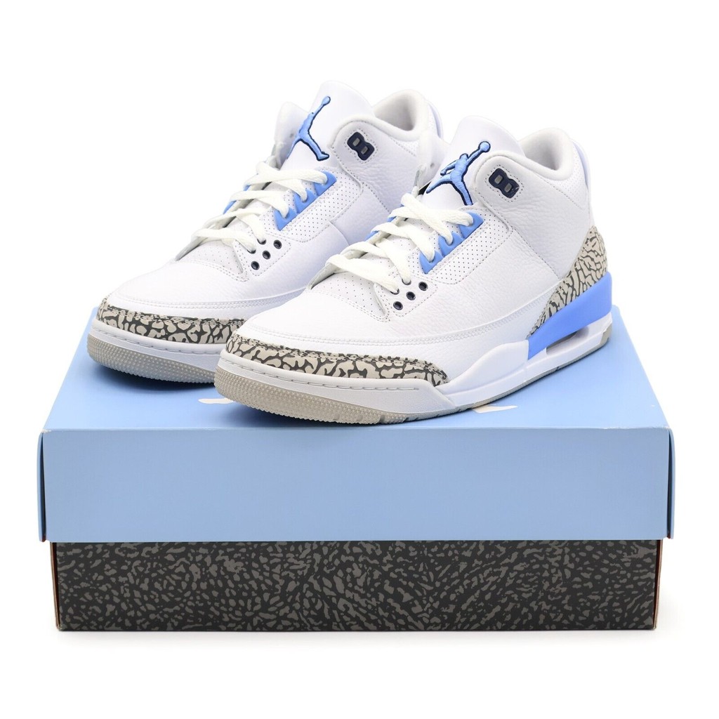 CT8532-104 Nike Air Jordan 3 Retro UNC White Valor Blue Tech Grey (Men ...
