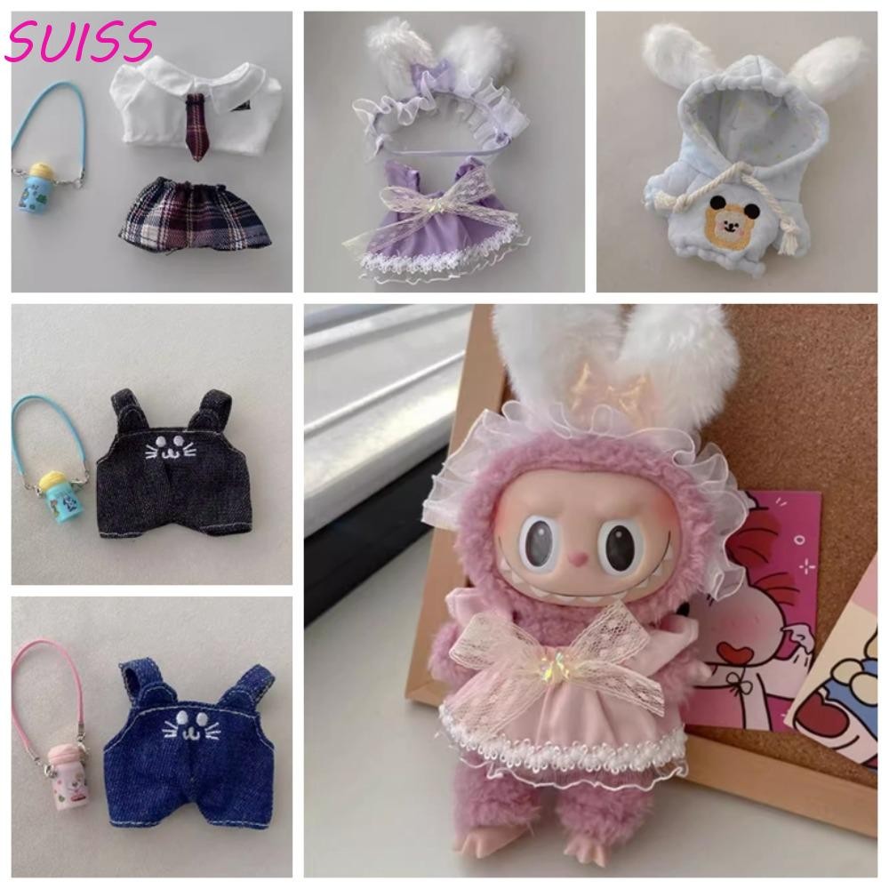 SUISS Labubu Time Clothes, Suspender Pants Wedding Dress 17cm Labubu ...