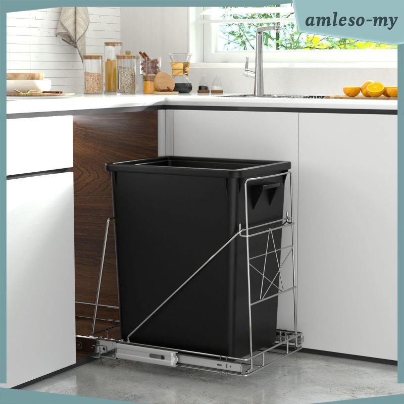 [AmlesoMY] Pull Out Trash Can Stand Trash Buckets Adjustable Easy ...