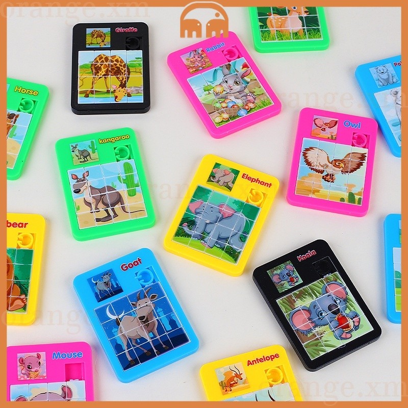 3D slide puzzle Huarong Road cartoon animal puzzle children's learning ...