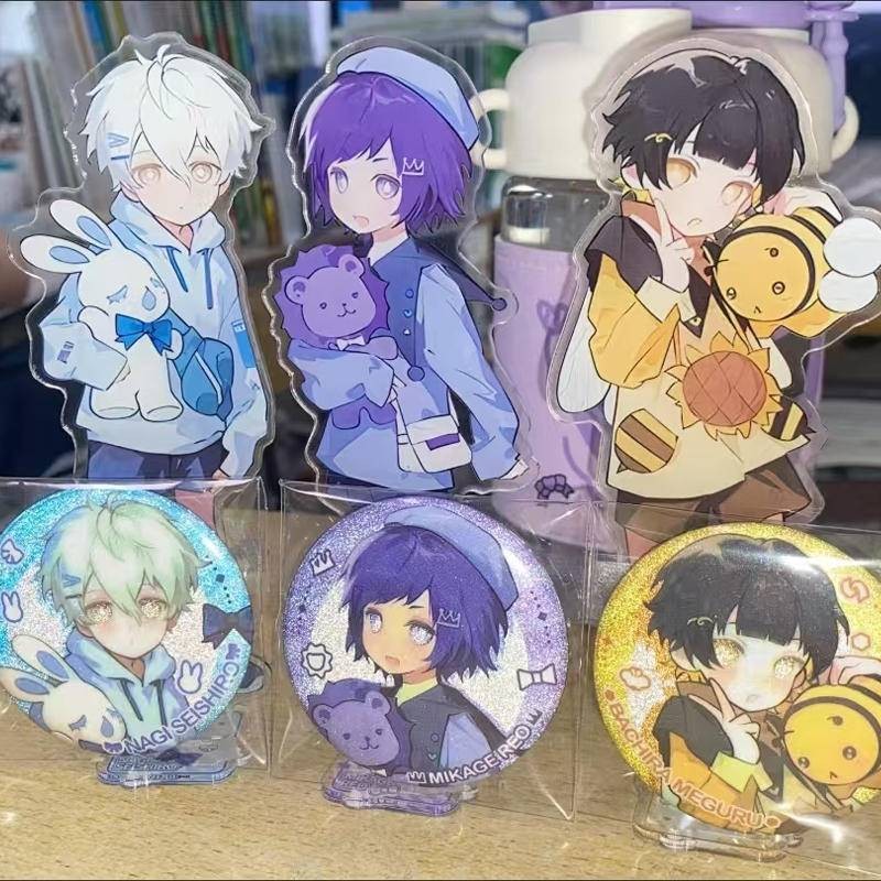 BLUE LOCK Plate Desk Decor Cartoon Stand Bachira Meguru Chigiri Hyoma ...