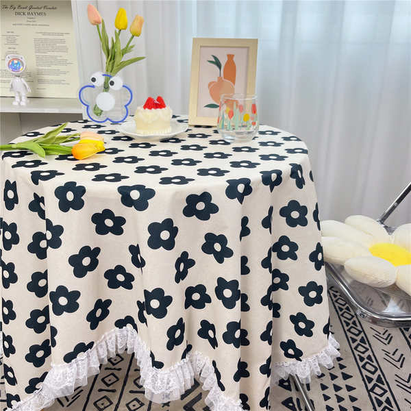 桌布 lapik meja Kain selebriti Internet, alas meja kotak-kotak bunga ...