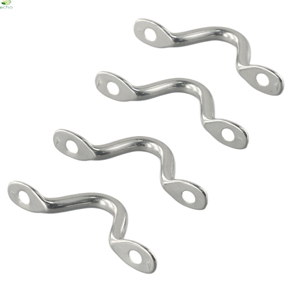 4Pcs 5mm Stainless Steel Wire Eye Strap Boat Marine Tie Down Hook ...