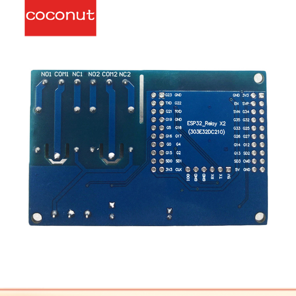 Blue WiFi Bluetooth Dual Relay Module Onboard ESP32 Module DC5-60V ...